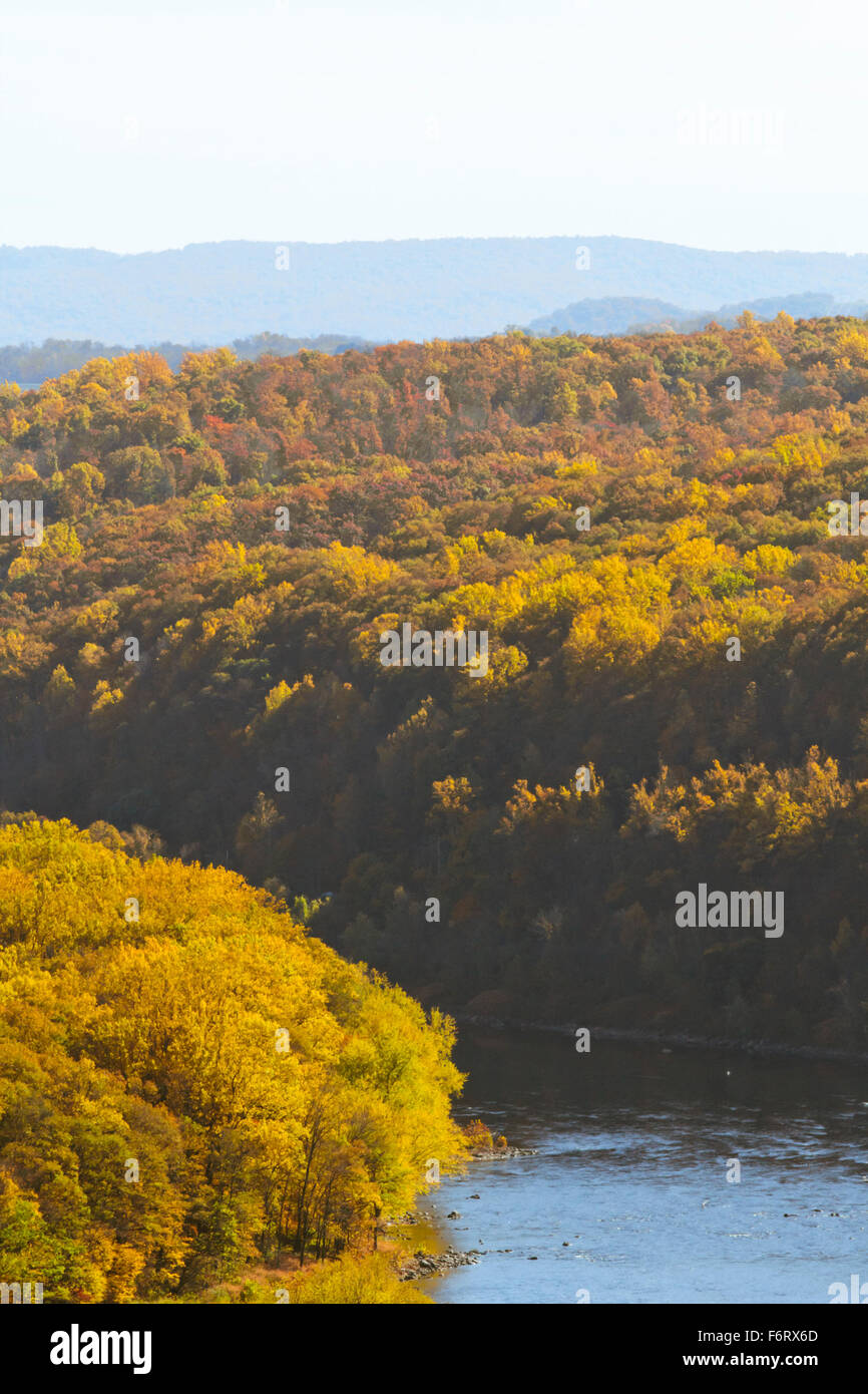 Autumn trees at Delware river as seen from above angle Stock Photo - Alamy