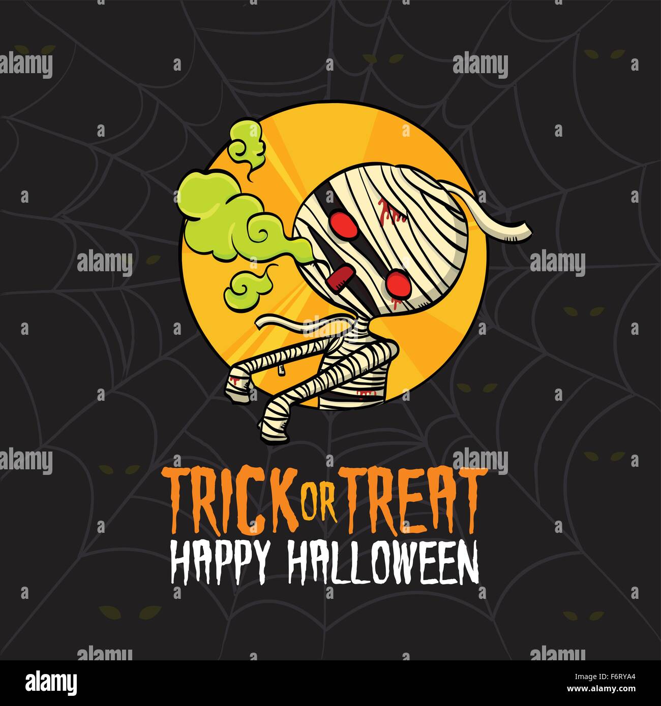 Vector Illustration of Kid Dressed Up Mummy Costume Play Trick or Treat ...