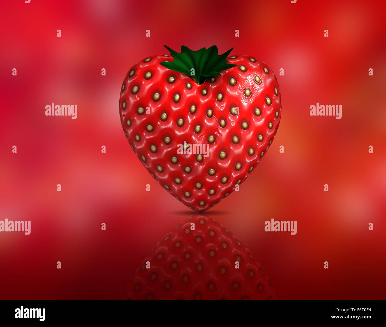 3D render of a heart shaped strawberry Stock Photo - Alamy