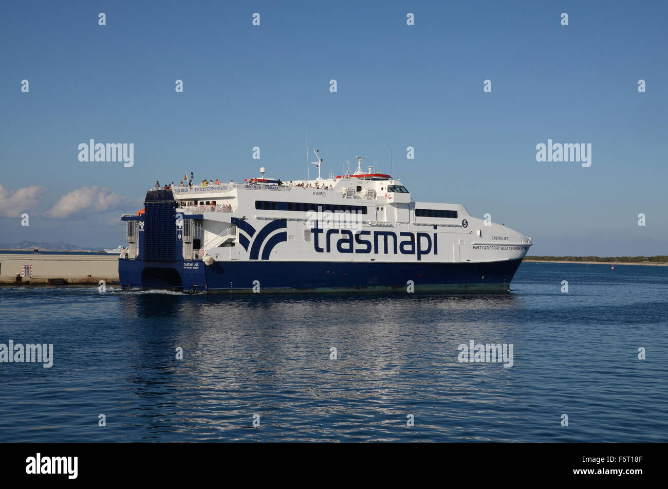 Trasmapi, ferry service between Ibiza and Formentera islands Stock ...