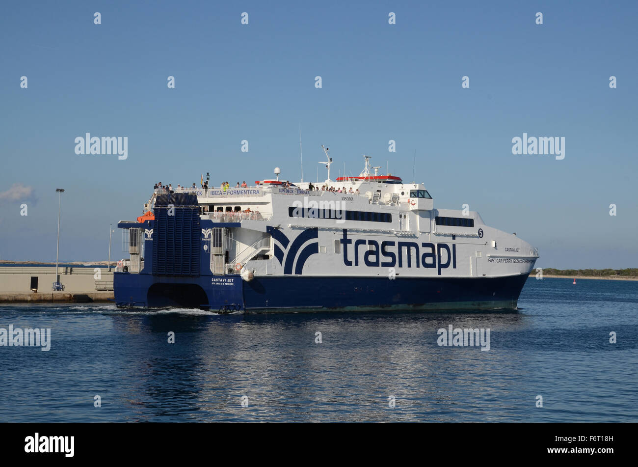 Trasmapi, ferry service between Ibiza and Formentera islands Stock ...
