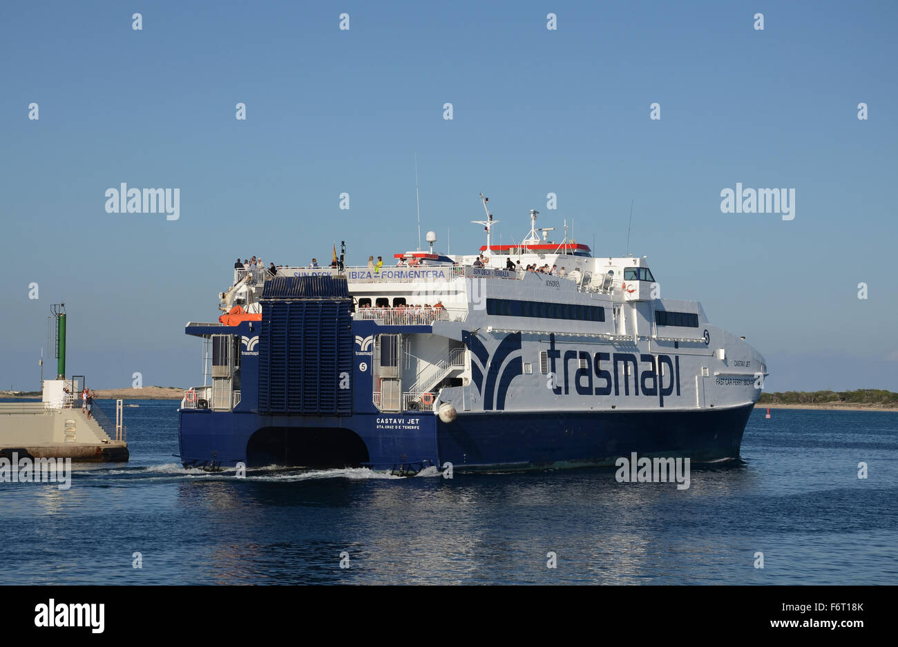 Trasmapi, ferry service between Ibiza and Formentera islands Stock ...