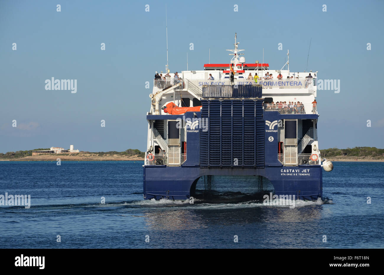 Trasmapi, ferry service between Ibiza and Formentera islands Stock ...