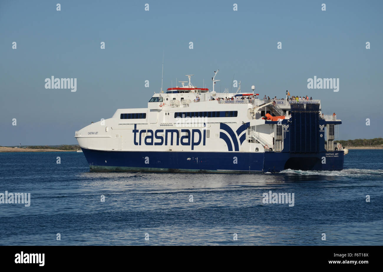 Trasmapi, ferry service between Ibiza and Formentera islands Stock ...