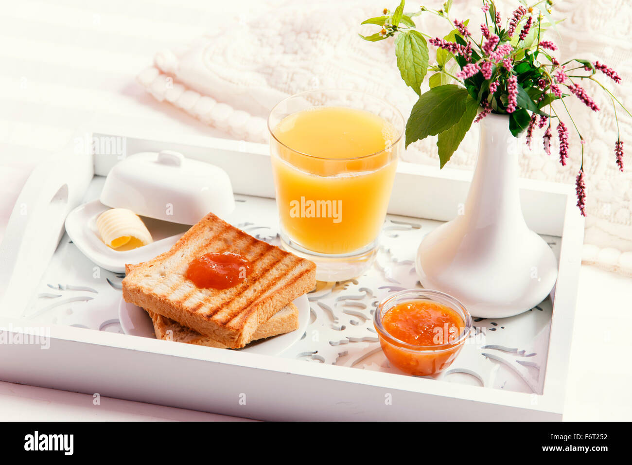 Continental breakfast on tray hi-res stock photography and images - Alamy