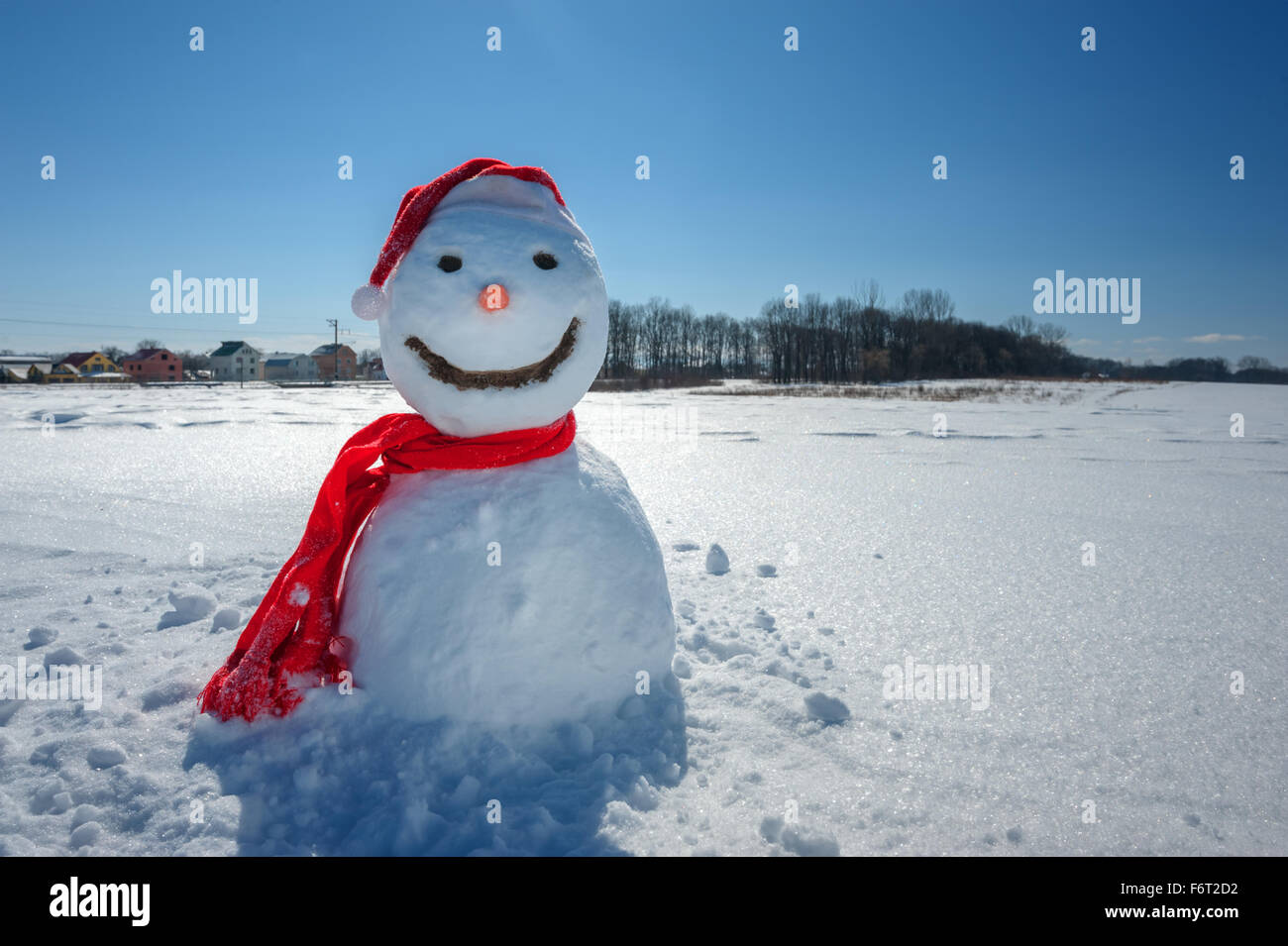 snowman look in sky and wait spring Stock Photo - Alamy