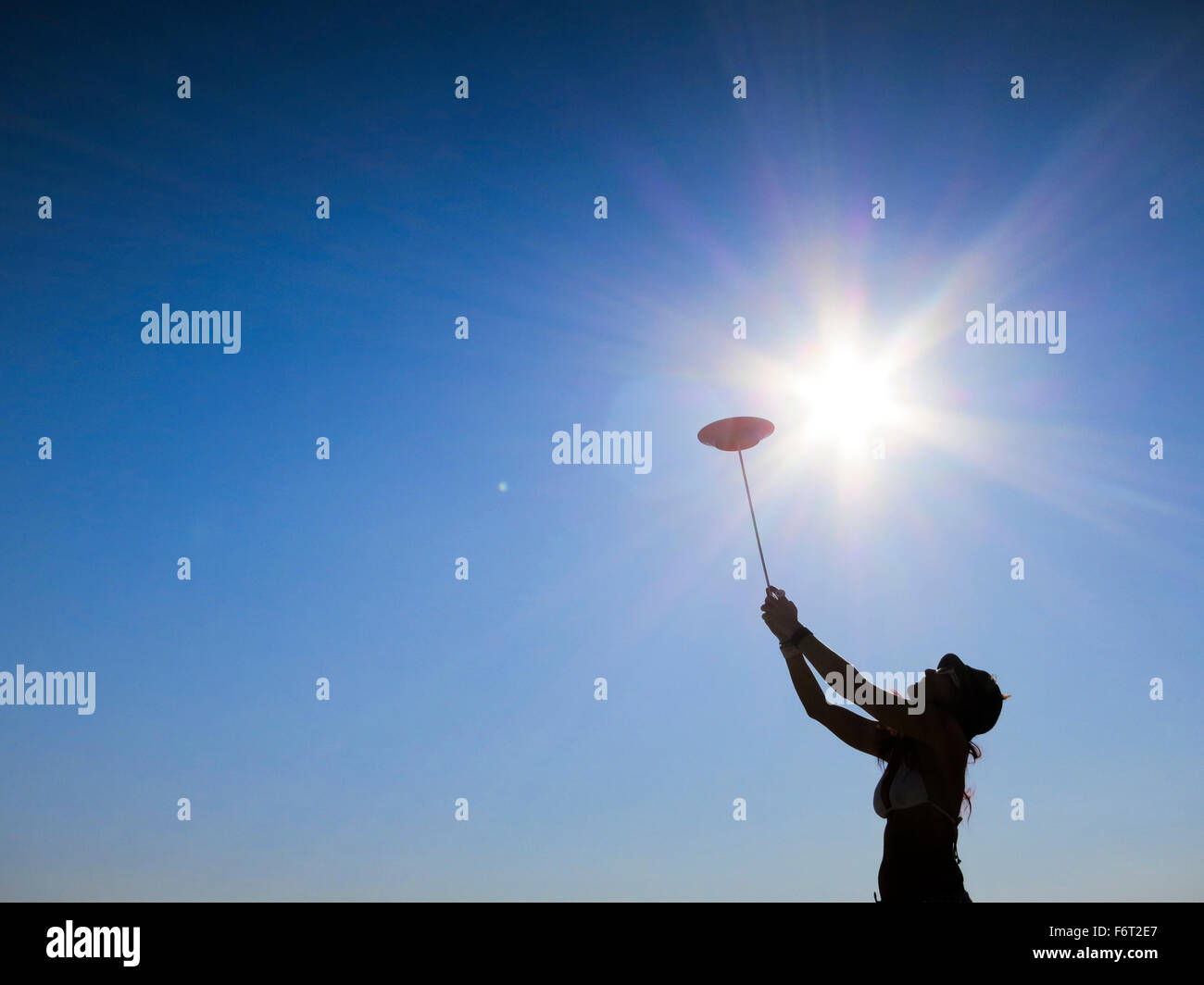 Back view silhouette woman hi-res stock photography and images - Alamy