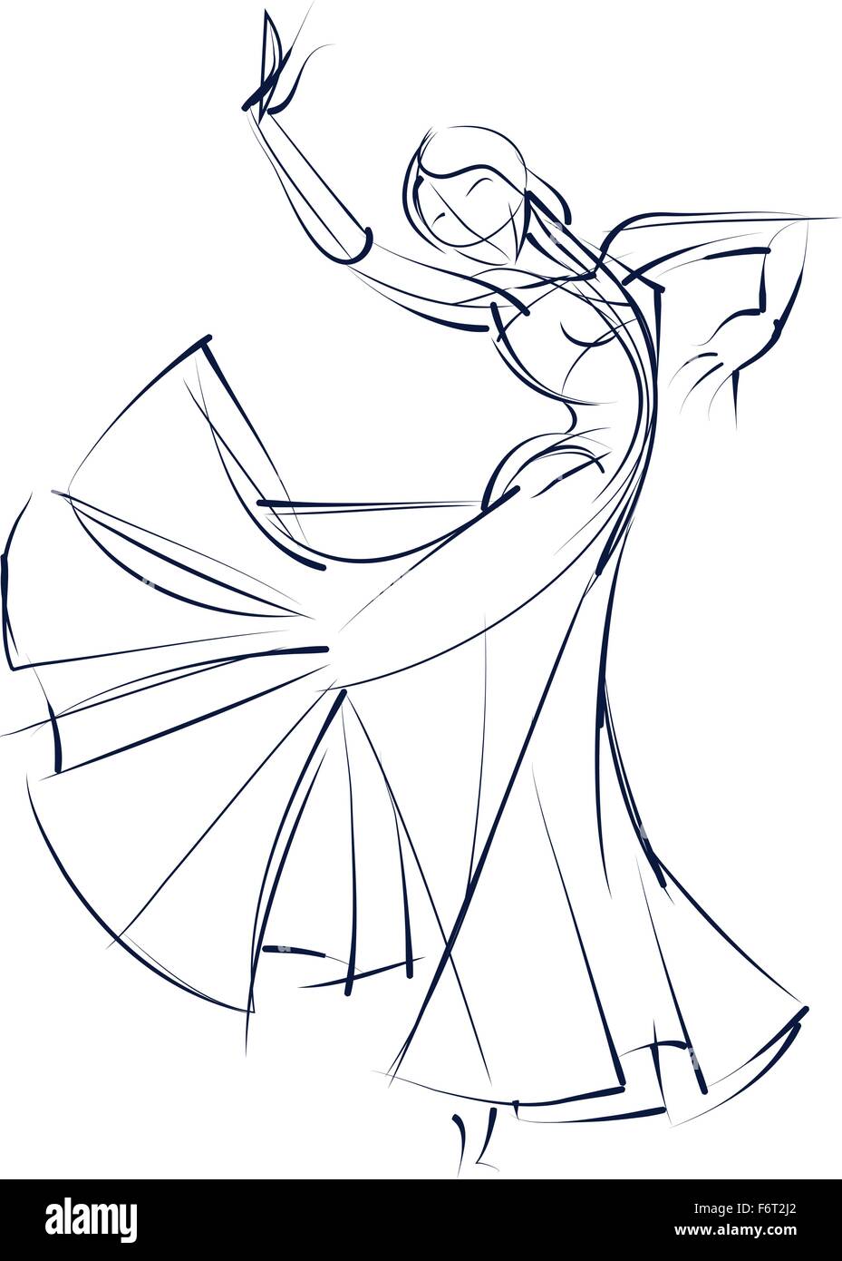 ink sketch gesture drawing of dancer Stock Vector Image & Art - Alamy