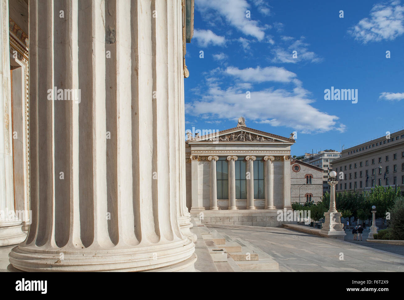 Agora buildings with pillars, Athens, Greece Stock Photo - Alamy
