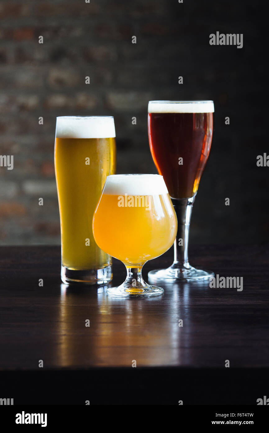 Various beers on table Stock Photo - Alamy