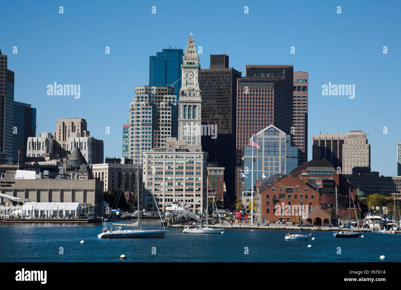 High Rise office buildings and The Custom House The Waterfront Boston ...