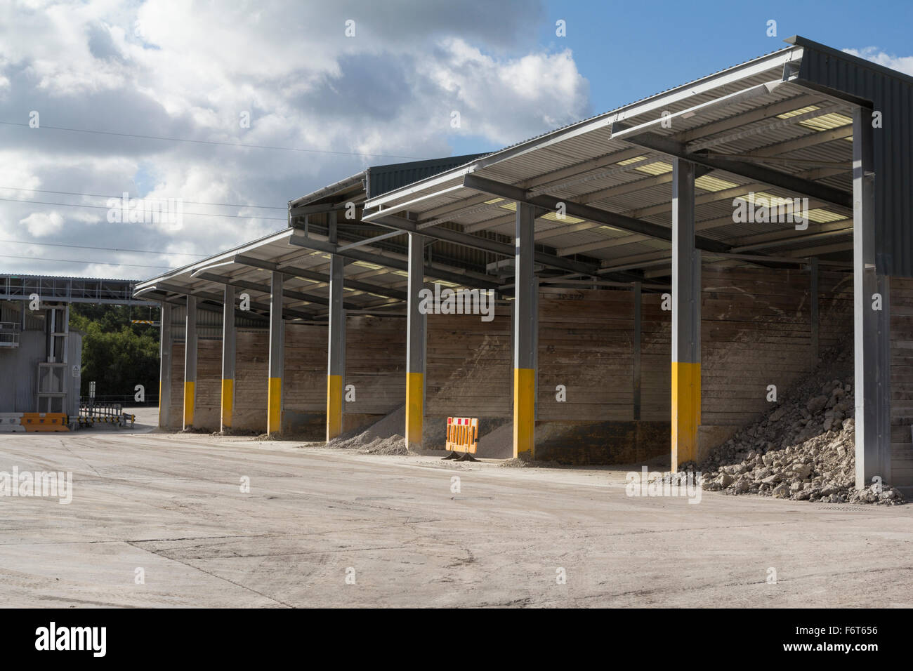 Open fronted Ball clay storage Bays Stock Photo - Alamy