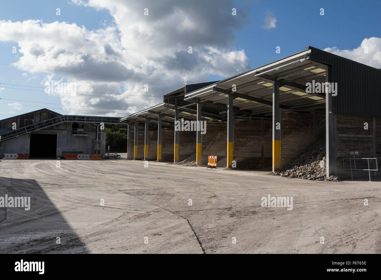 Open fronted Ball clay storage Bays Stock Photo - Alamy