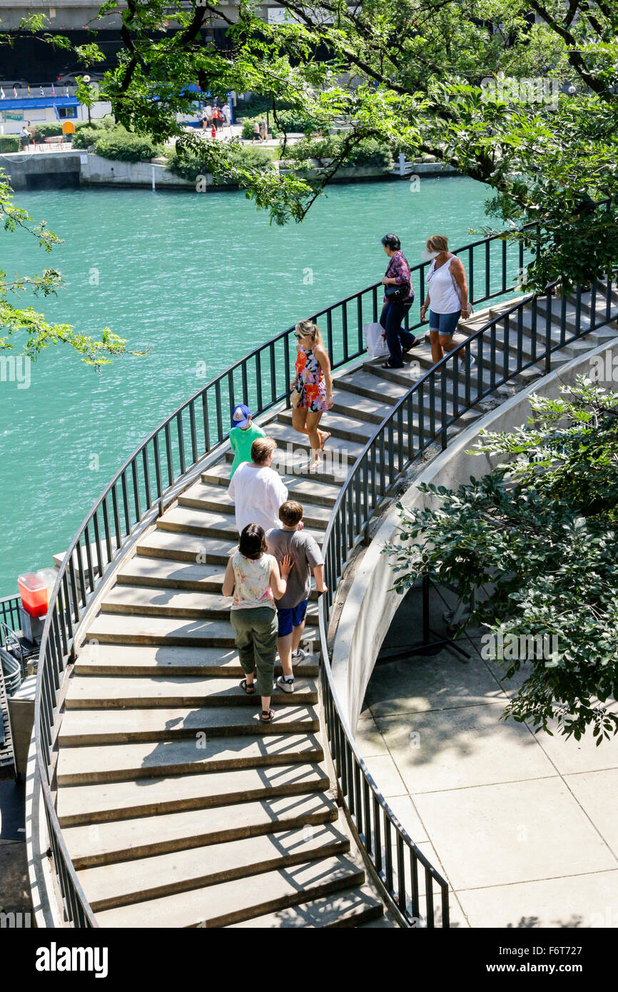 Chicago riverwalk staircase stairs hi-res stock photography and images ...
