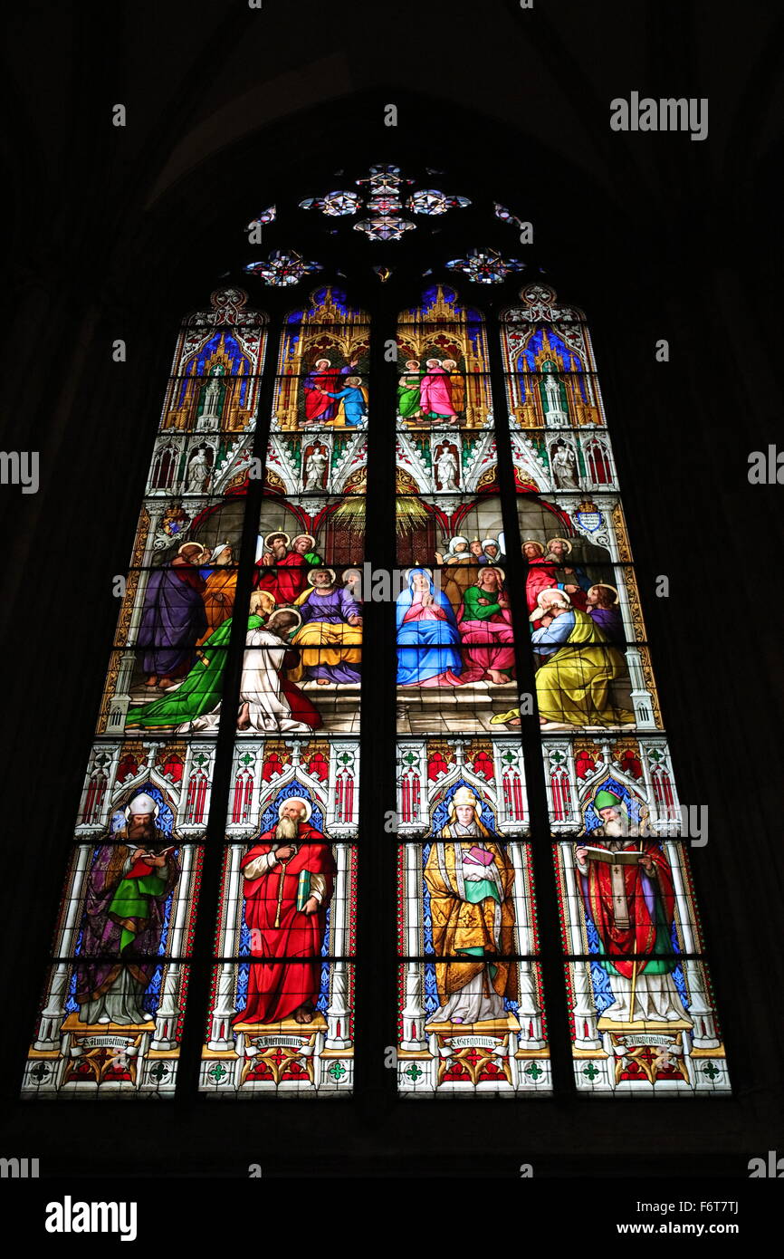 Window in Cologne Cathedral Stock Photo - Alamy