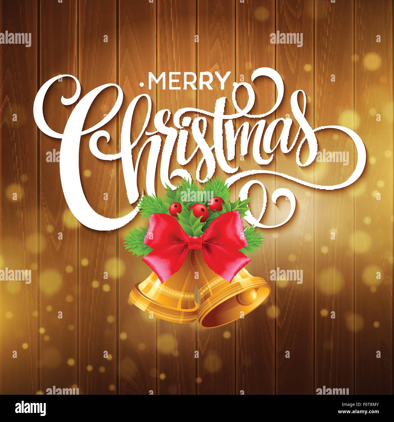 Gift box and christmas tree on wooden Stock Vector Images - Alamy