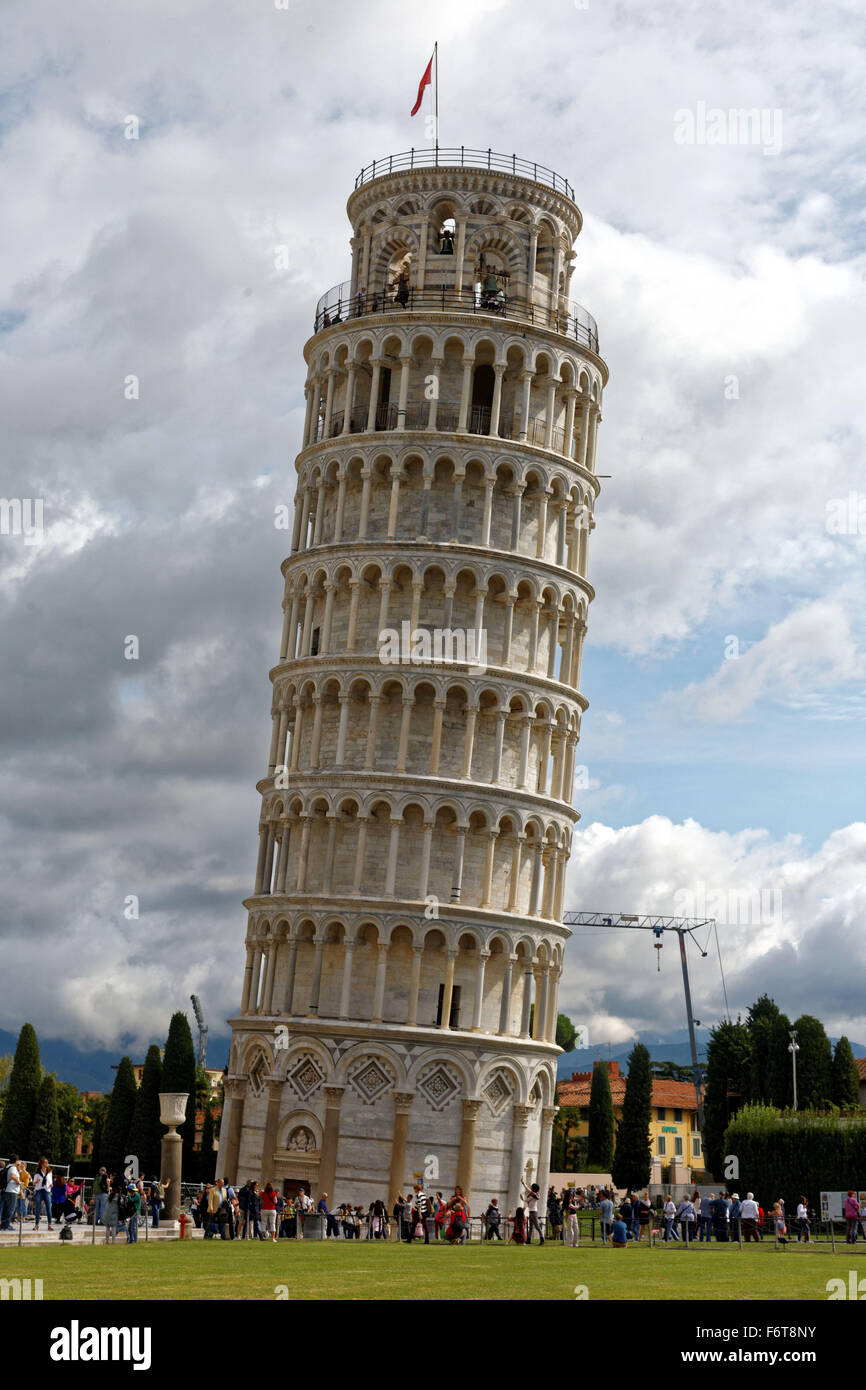 Piazza dei Miracoli, or Square of Miracles features the leaning tower ...