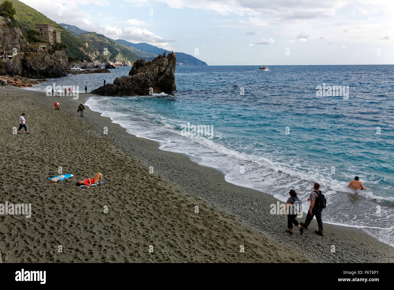 Monterosso Beach in the Cinque Terre region of Italy Stock Photo - Alamy