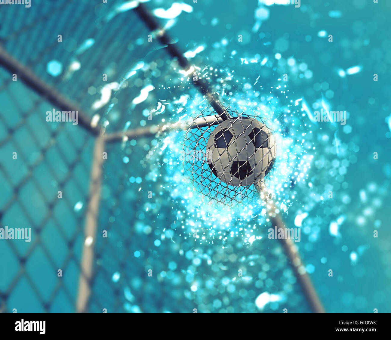 Football going into net hi-res stock photography and images - Alamy