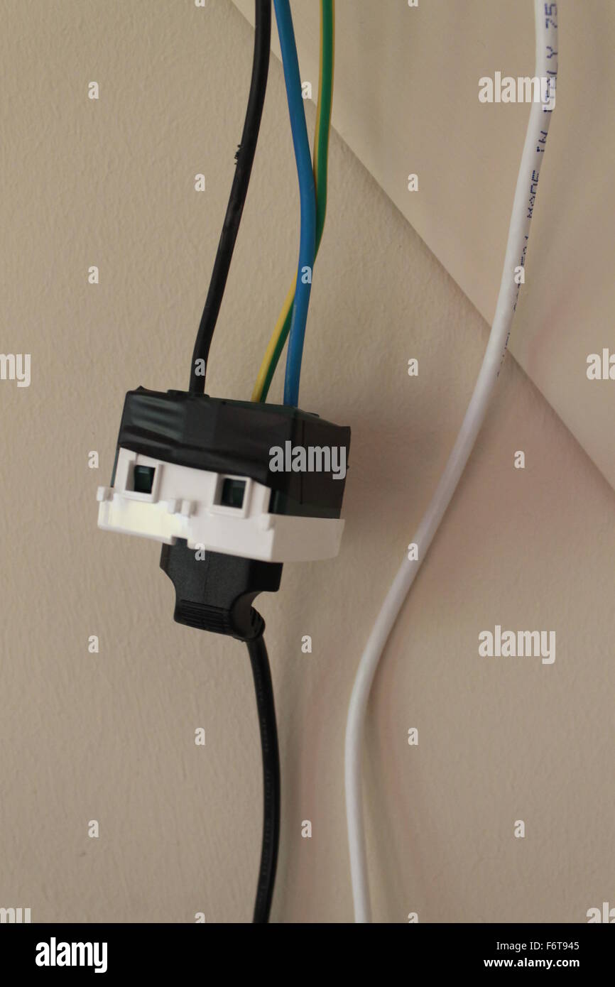 power cables inside a house Stock Photo - Alamy