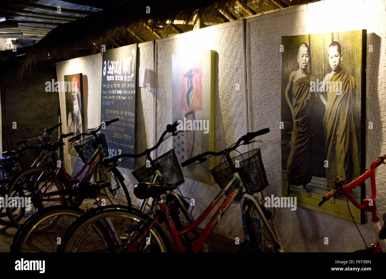 GILI ISLANDS, INDONESIA -JULY 8 2012: Bike rent point in Indonesia ...