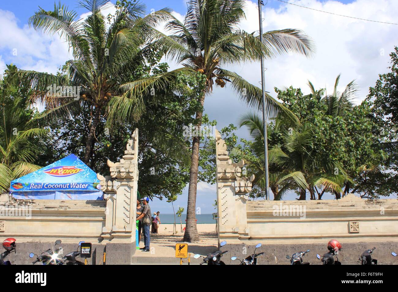 BALI, INDONESIA - JULY 13 2012: entrance gate of Kuta Beach in Bali ...
