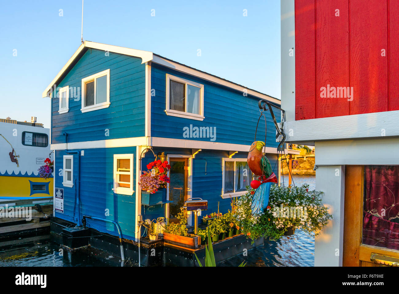 Floating home village, Fisherman's Wharf, Victoria, British Columbia ...