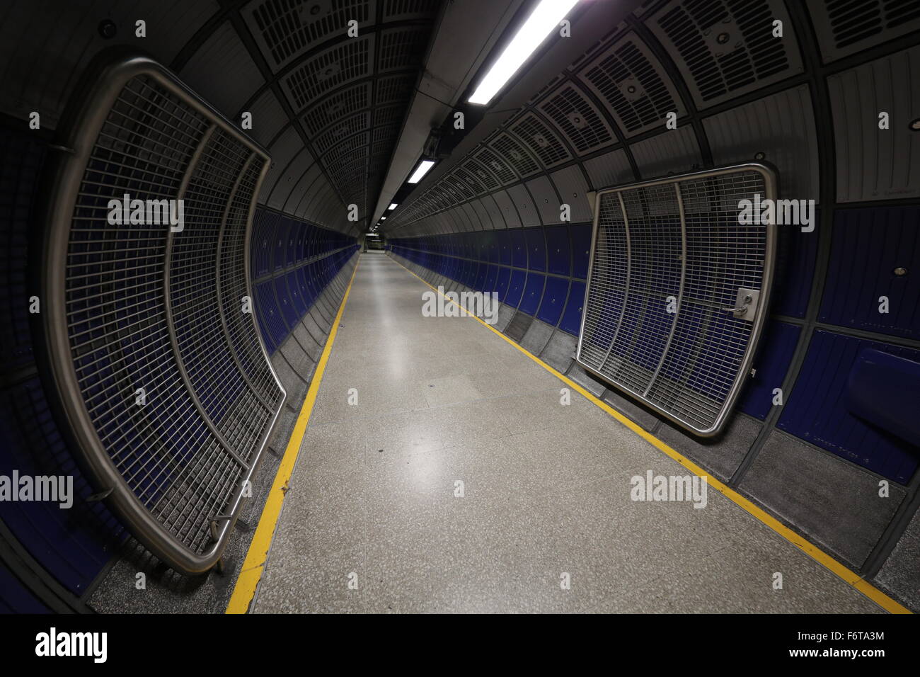 Futuristic Tunnel in London Bridge Tube station Stock Photo - Alamy