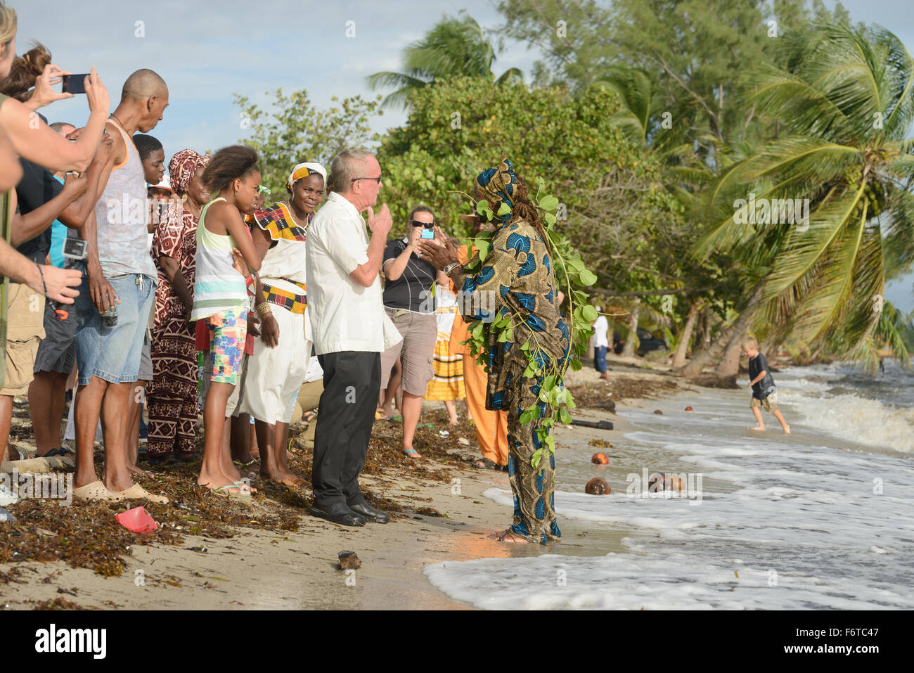 Hopkins Village, Belize, - November 19, 2015: The Garifuna people of ...