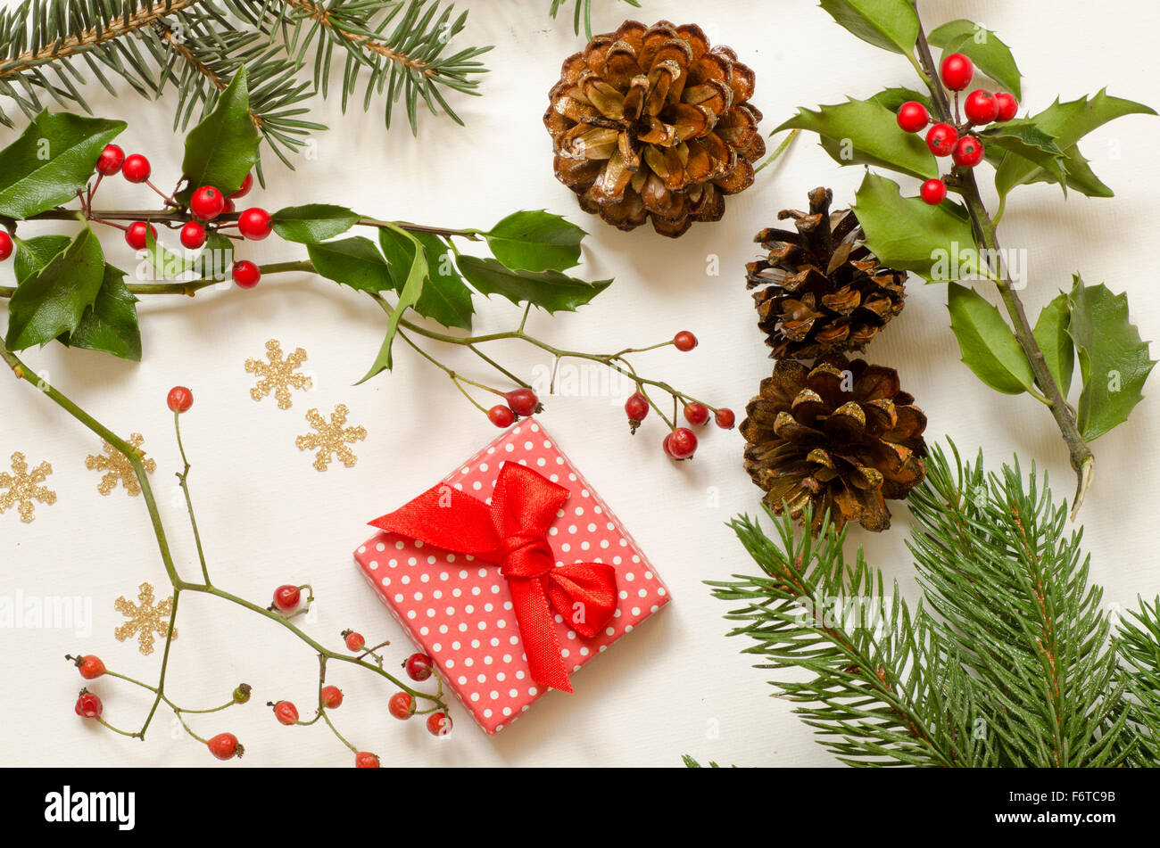 objects and plants for Christmas decorations Stock Photo - Alamy