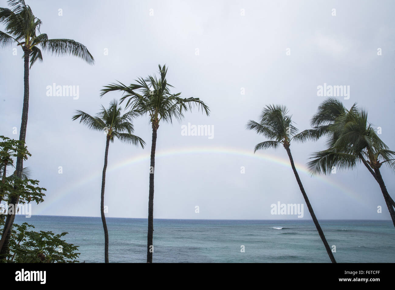 Lahaina, Hawaii, USA. 5th Nov, 2015. A rainbow over the water in ...