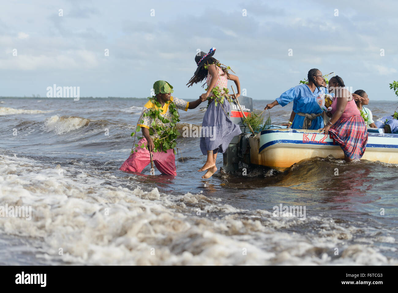 Hopkins Village, Belize, - November 19, 2015: The Garifuna people of ...