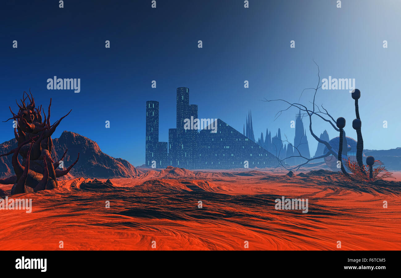 3D render of a fantasy alien planet Stock Photo - Alamy