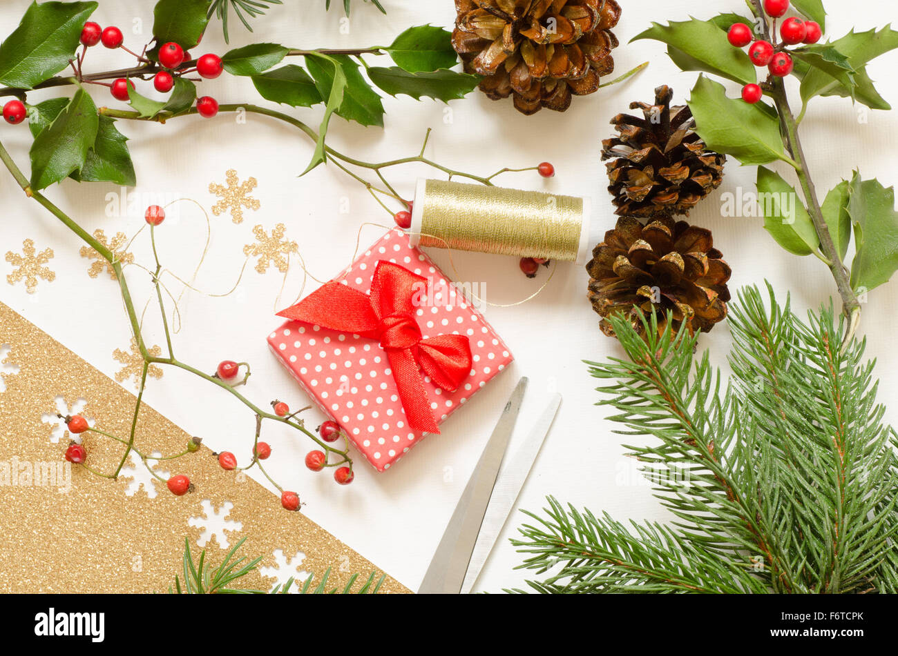 objects and plants for Christmas decorations Stock Photo - Alamy