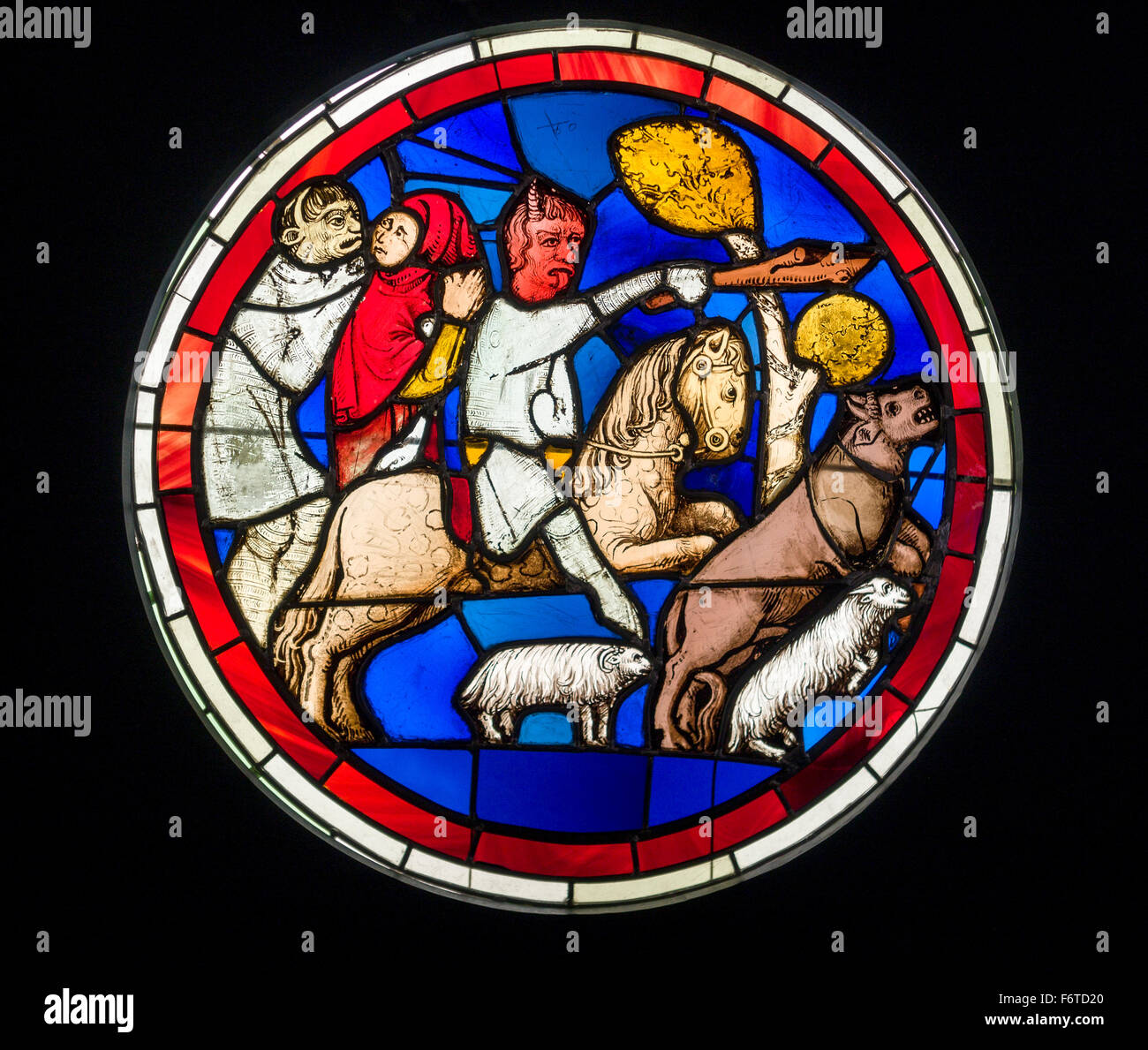 The Devil and the woman or Le Diable et une Femme. Medieval Stained ...