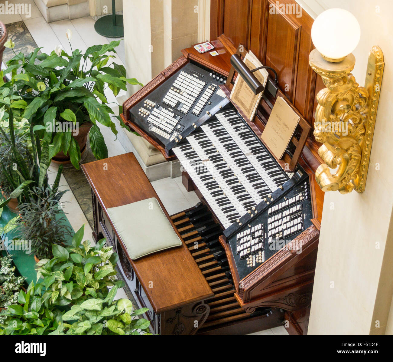 Complex keyboard Organ at Eastman House. A large multi-tiered keyboard ...