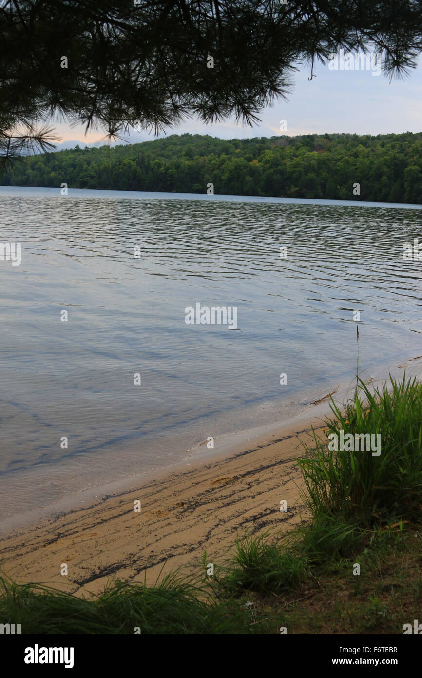 Grand Island beach at sunset on Lake Superior across from Pictured ...