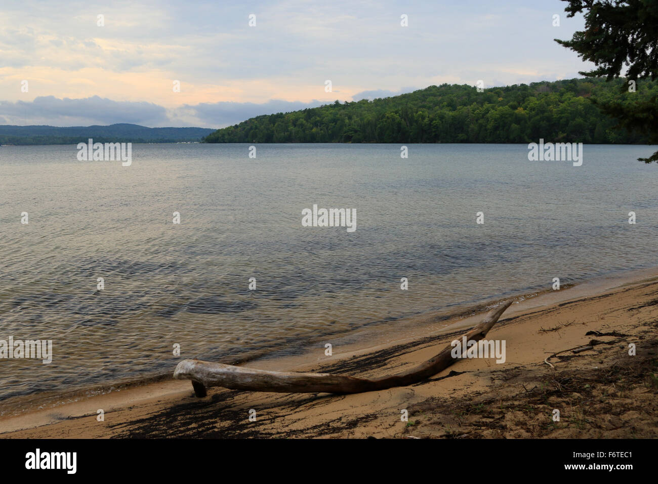 Grand Island beach at sunset on Lake Superior across from Pictured ...