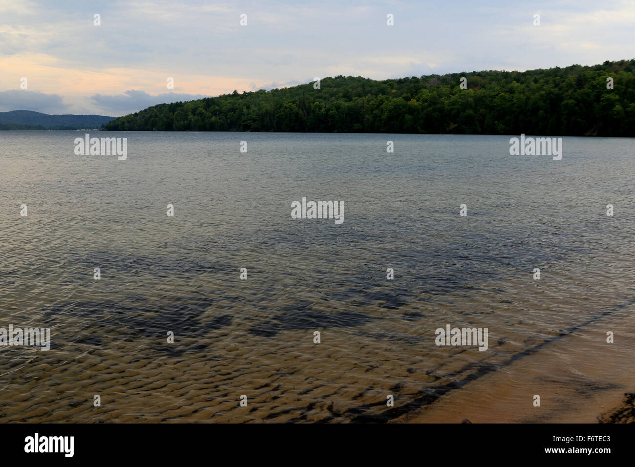 Grand Island beach at sunset on Lake Superior across from Pictured ...