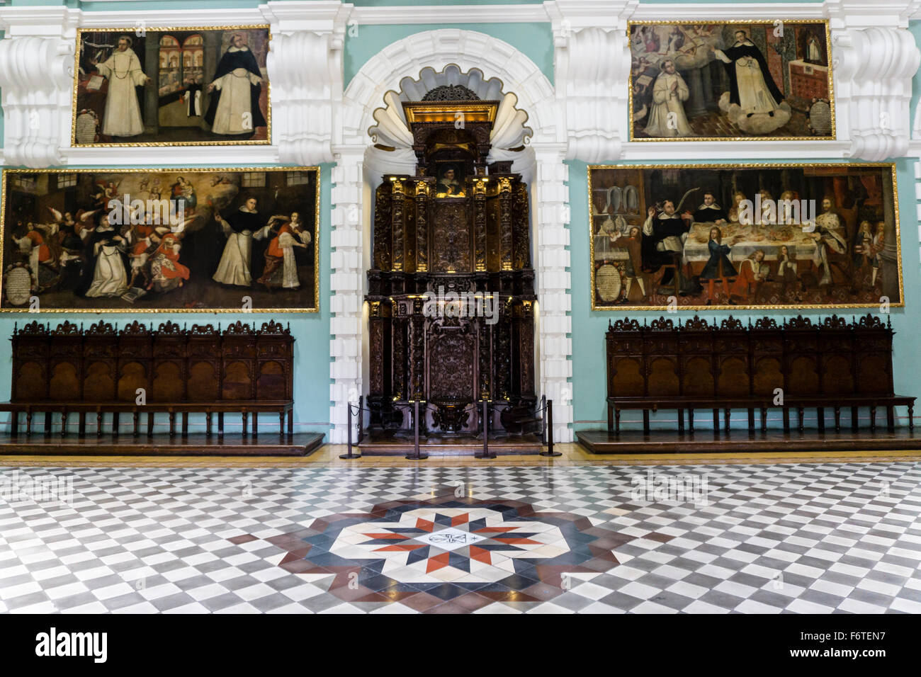 Chapter room of the convent of Santo Domingo in Lima, Peru Stock Photo ...
