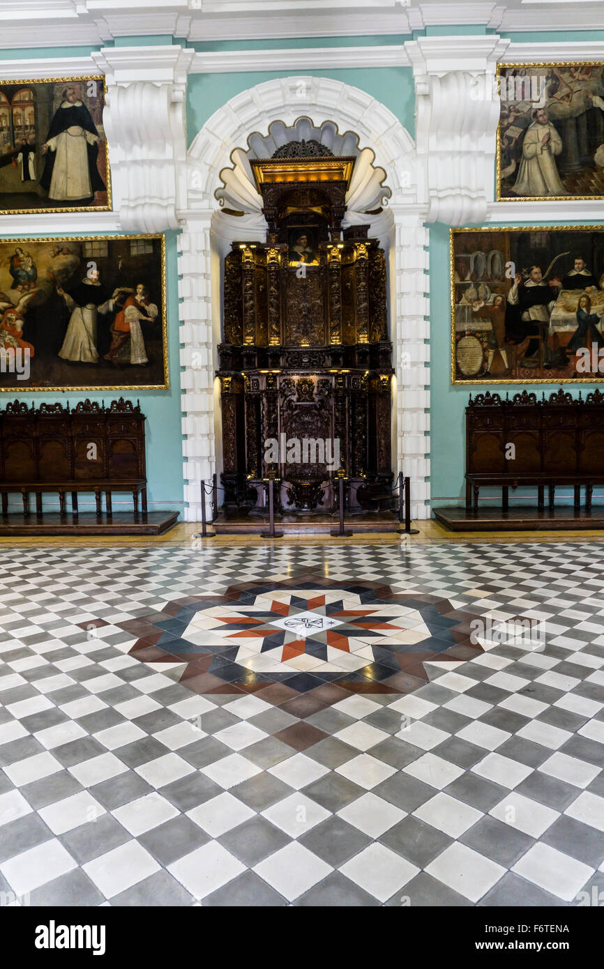 Chapter room of the convent of Santo Domingo in Lima, Peru Stock Photo ...