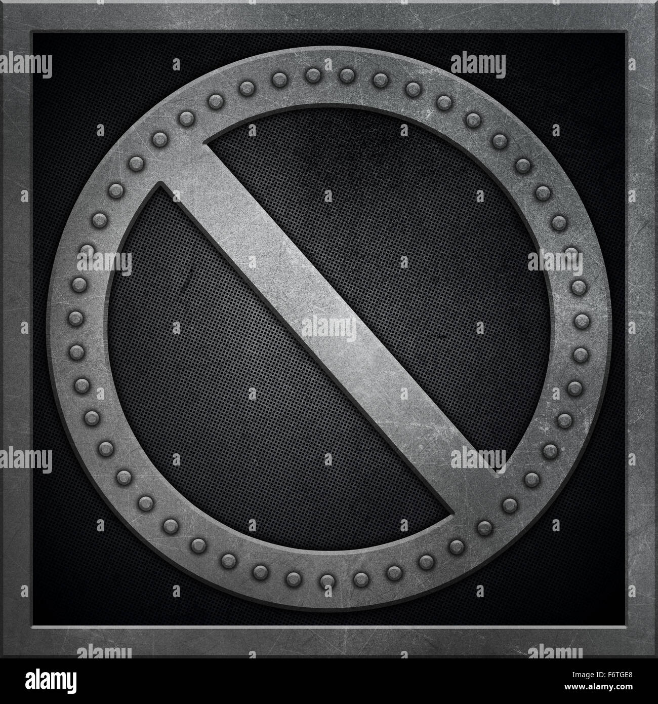 Detailed metallic background with shape of no entry sign Stock Photo ...
