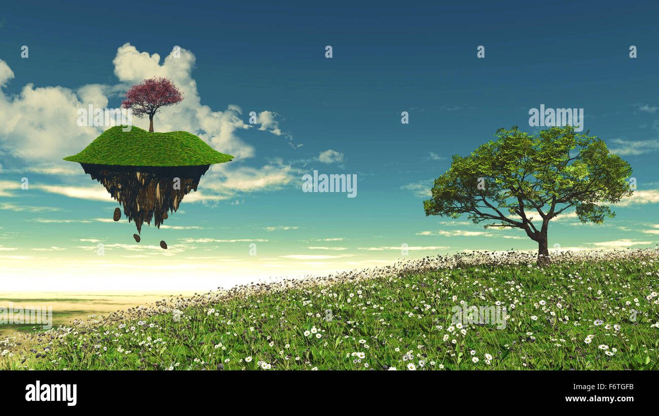 Floating island illustration hi-res stock photography and images - Alamy
