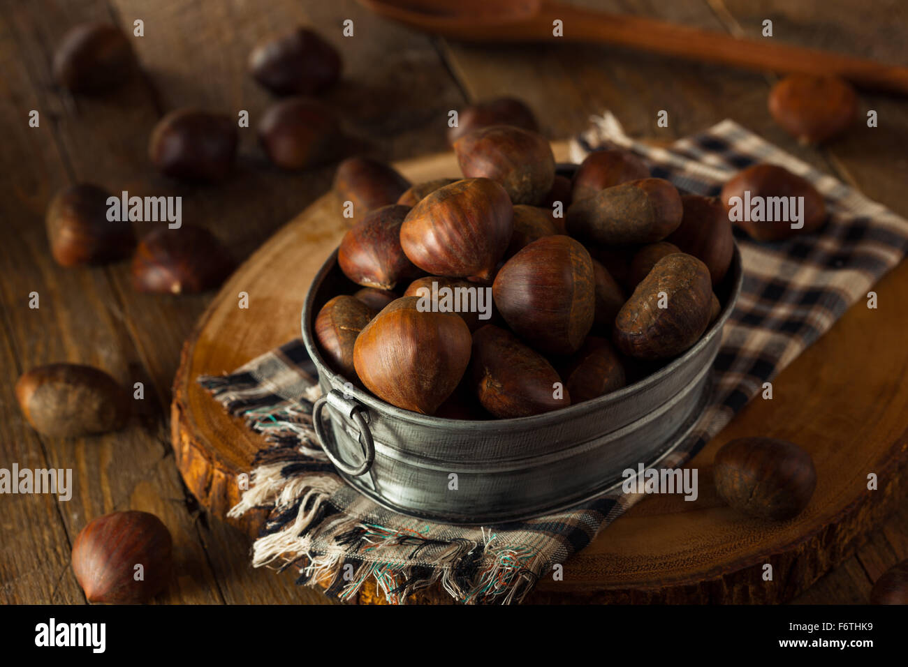 Raw Brown Organic Italian Chestnuts Ready to Roast Stock Photo - Alamy