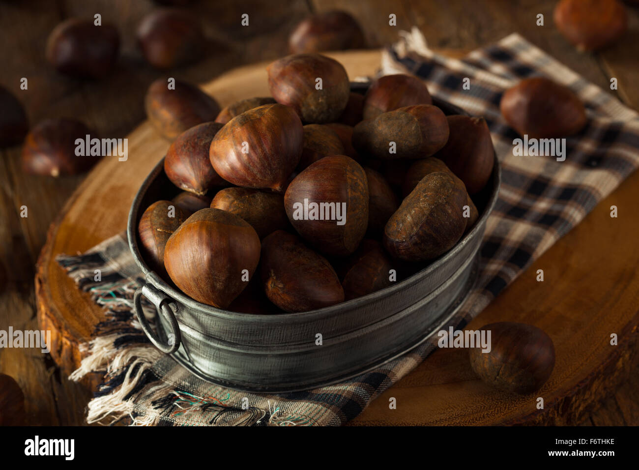 Raw Brown Organic Italian Chestnuts Ready to Roast Stock Photo - Alamy