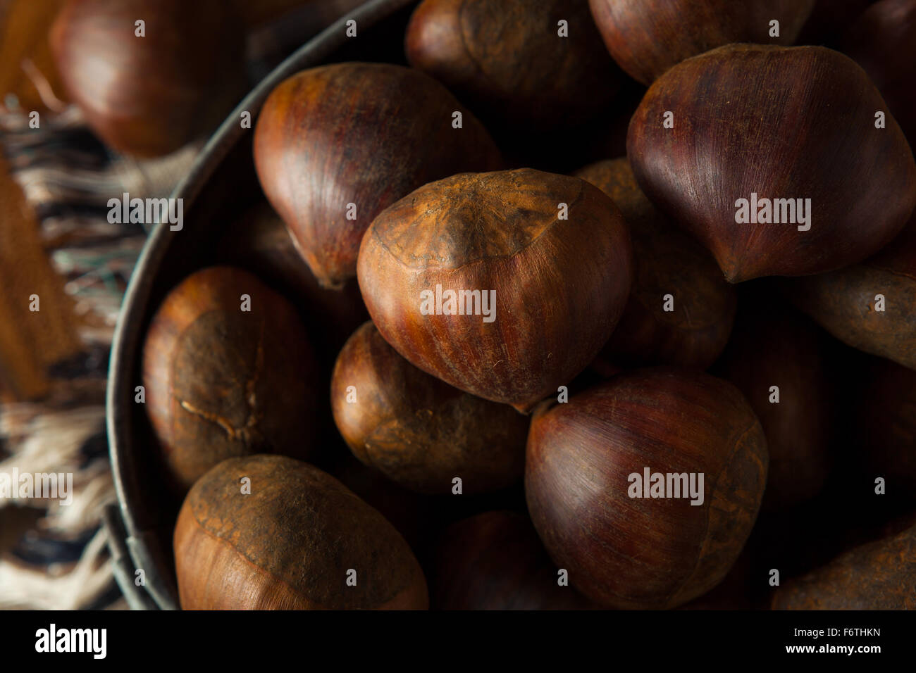 Raw Brown Organic Italian Chestnuts Ready to Roast Stock Photo - Alamy