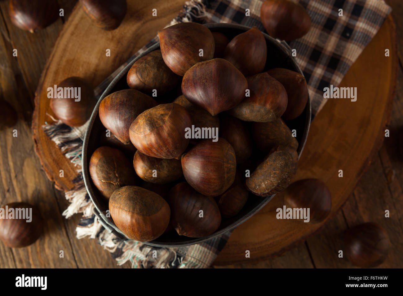 Raw Brown Organic Italian Chestnuts Ready to Roast Stock Photo - Alamy