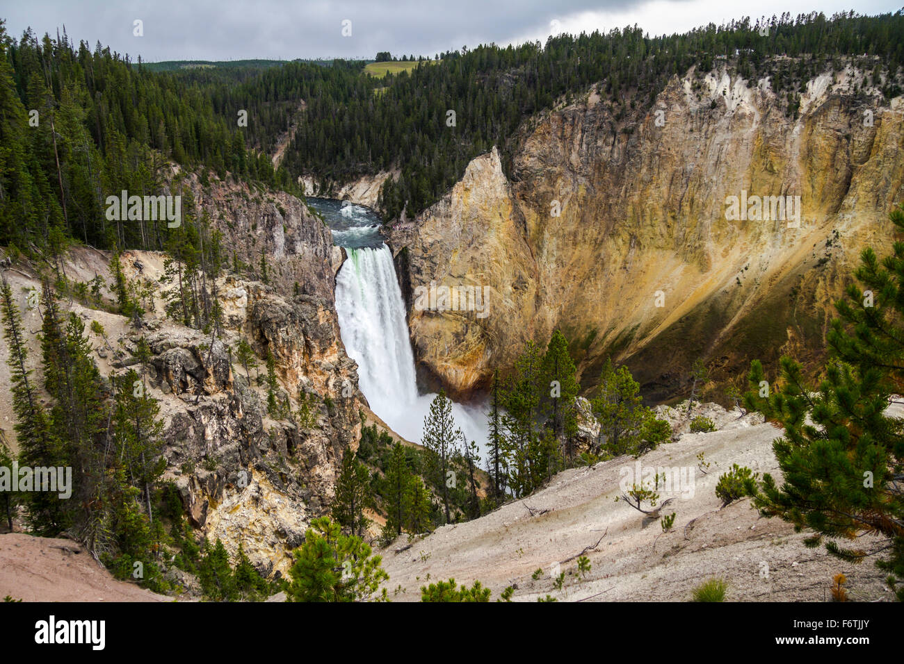 Waterfall in Yellowstone Grand Canyon Stock Photo - Alamy