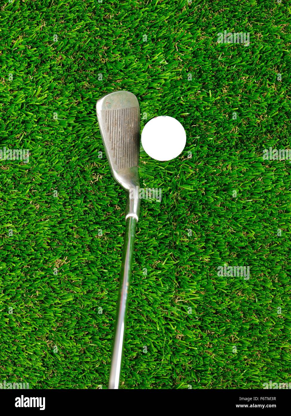 A studio photo of golfing equipment on artificial grass Stock Photo - Alamy