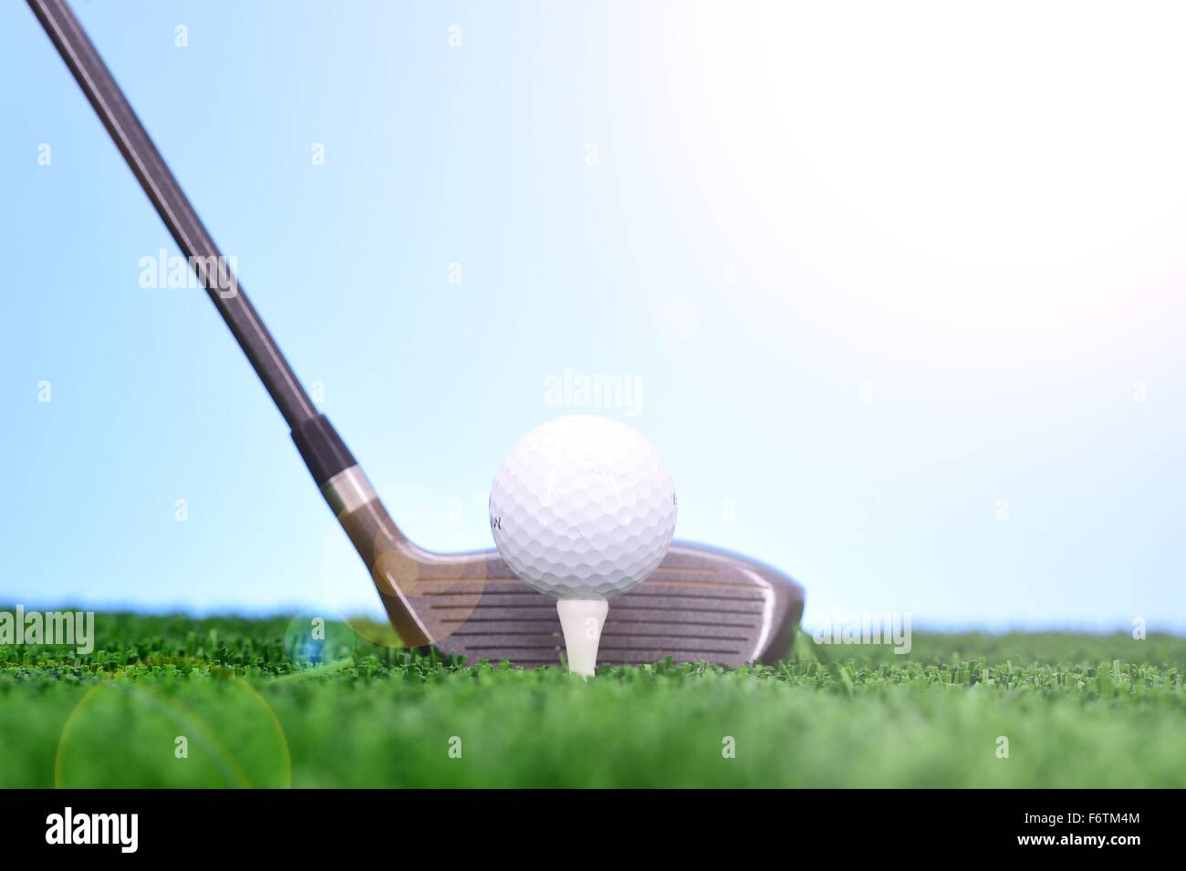 A studio photo of golfing equipment on artificial grass Stock Photo - Alamy